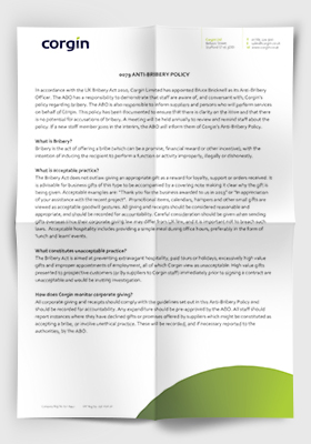 Anti-Bribery Policy [PDF] - Corgin Ltd